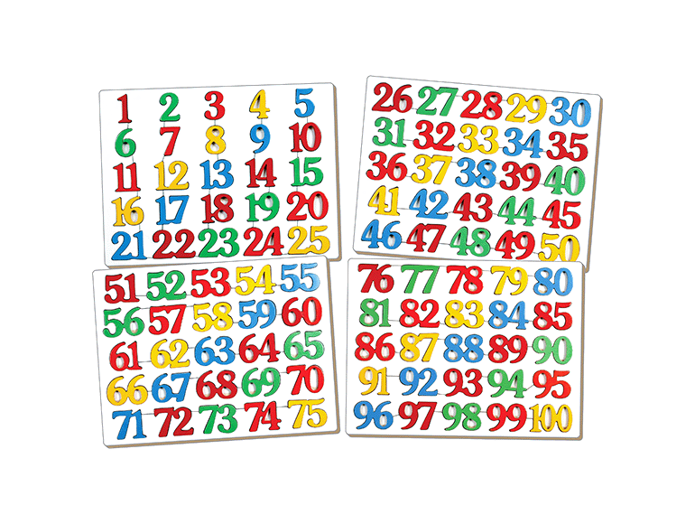 Number Inset Puzzle (1 to 100)